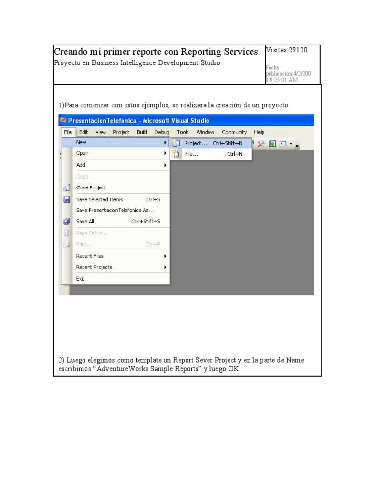 Guía para Crear Reportes en SQL Server | PDF | Localizador Uniforme de ...