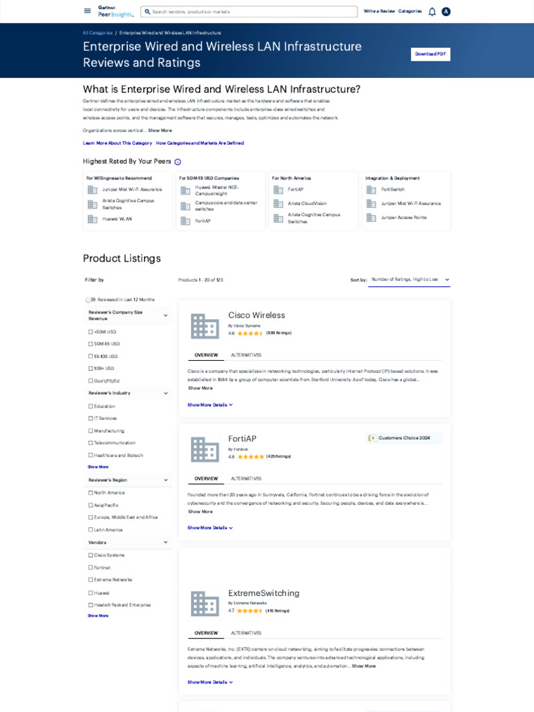 Markets - Enterprise Wired and Wireless LAN Infrastructure | PDF | Wireless Lan | Local Area Network