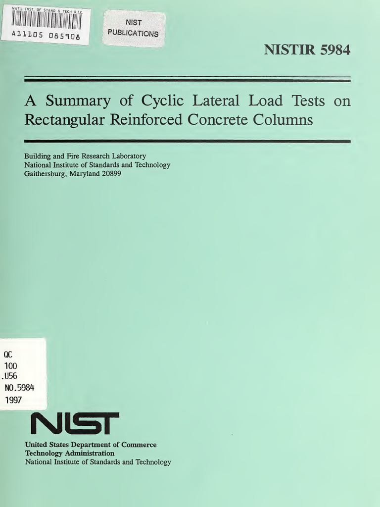 A Summary of Ciclic Lateral Load Tests | PDF | Column | Structural ...