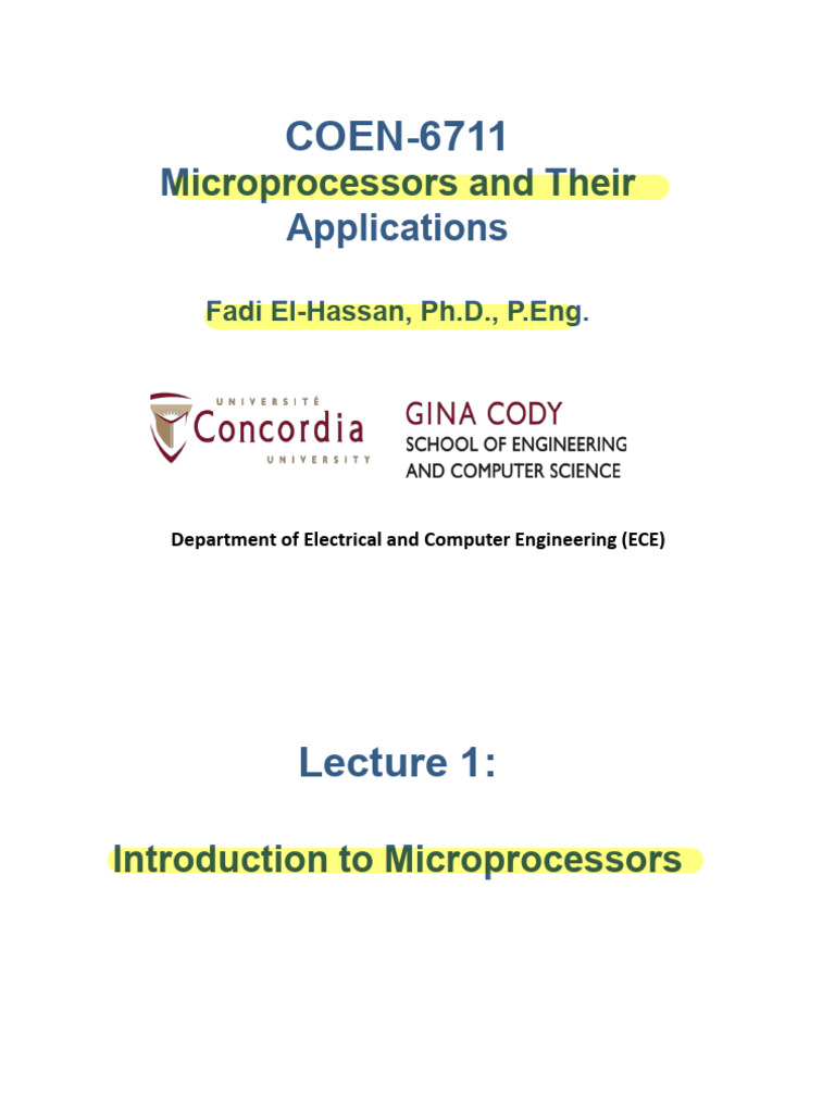 Lec1 - Intro - On - Microprocessor - Based Systems - Part2 | PDF | Cmos | Hertz