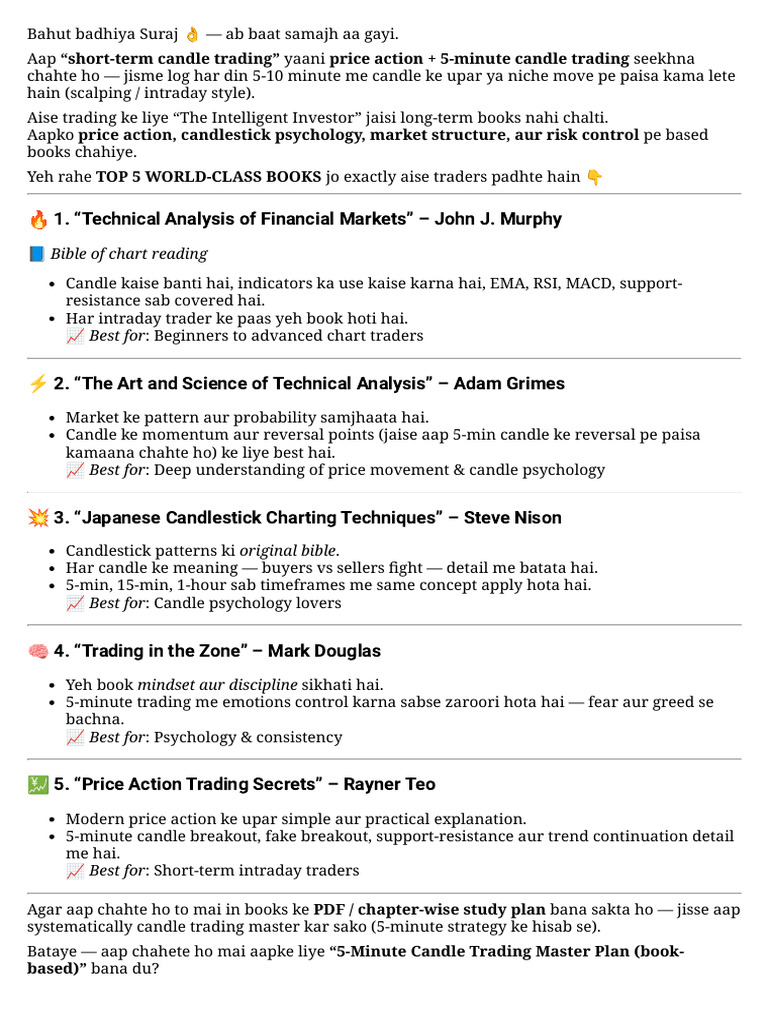 Best Books For Traders | PDF