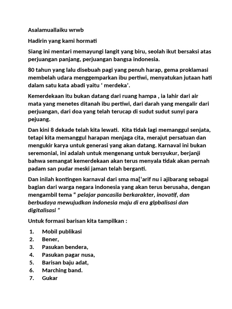 Pak Aris Karnaval 2025 | PDF
