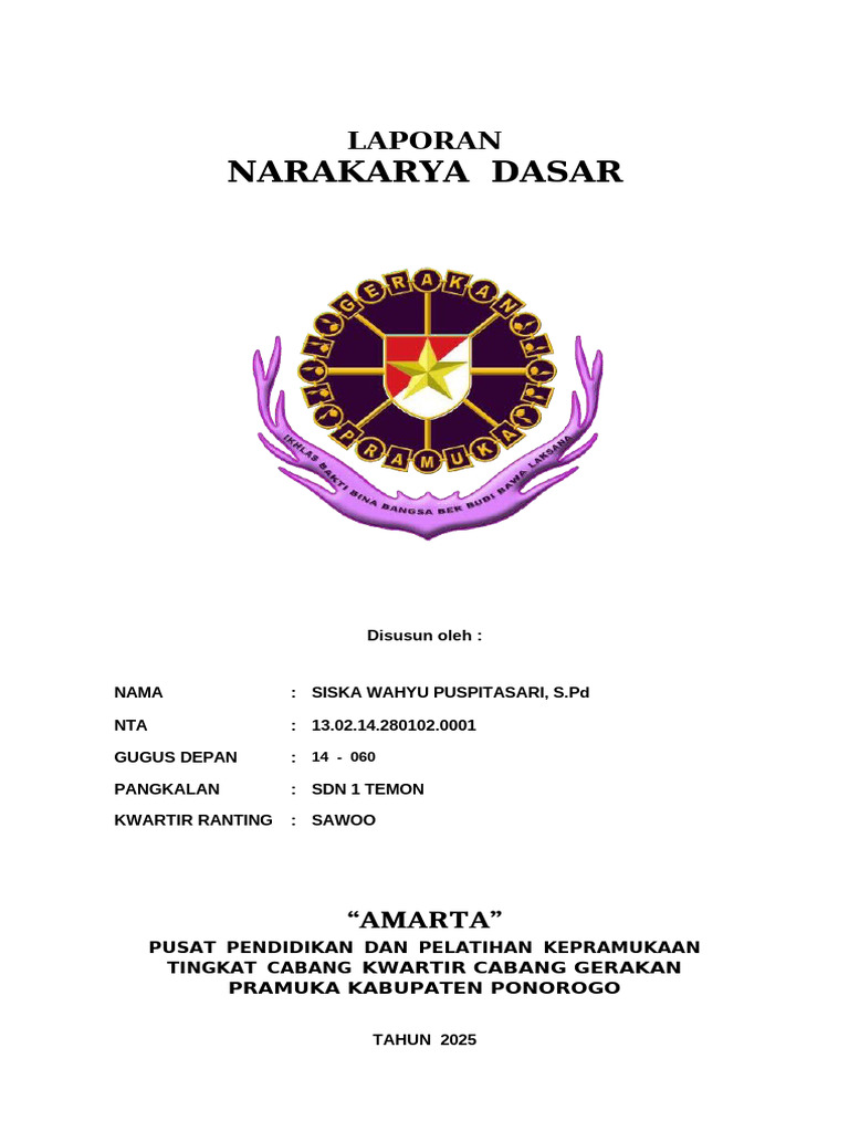 Form Laporan Narakaraya Dasar v-2025-1 | PDF