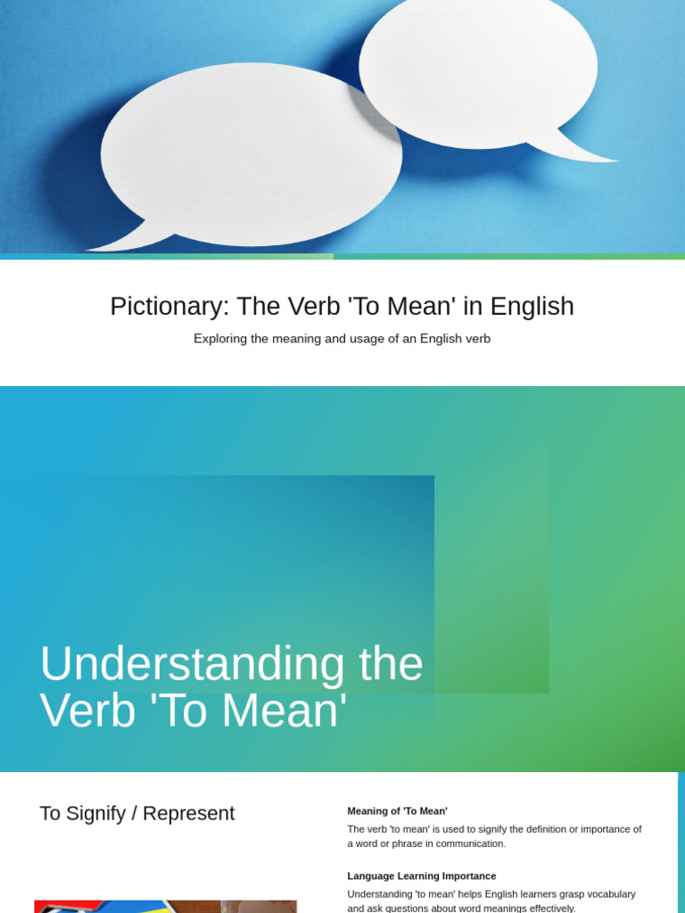 Understanding the Verb 'To Mean' in English | PDF | Semantics ...