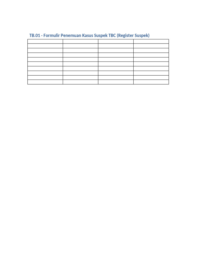 Formulir Penanggulangan TBC | PDF