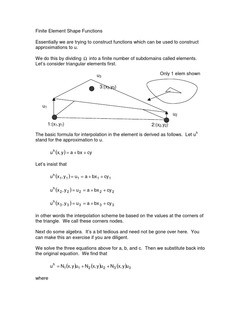 Shape Function | PDF | Finite Element Method | Linear Subspace