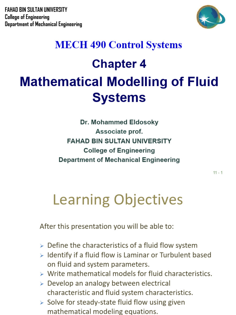 Fluid System Mathematical Modeling | PDF | Fluid Dynamics | Laminar Flow