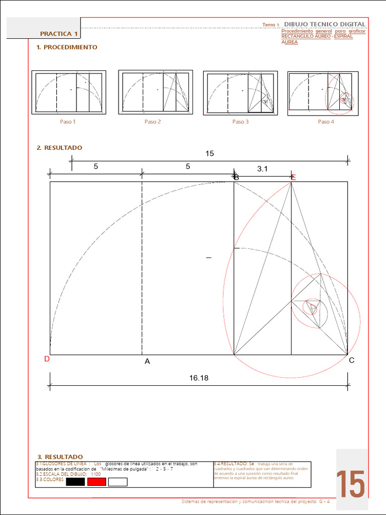 3.8. TRIANGULO AUREO y Espiral de Durero - Base Rectángulo Aureo | PDF