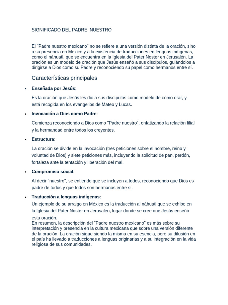 Significado Del Padre Nuestro | PDF | orador del Señor | Oración