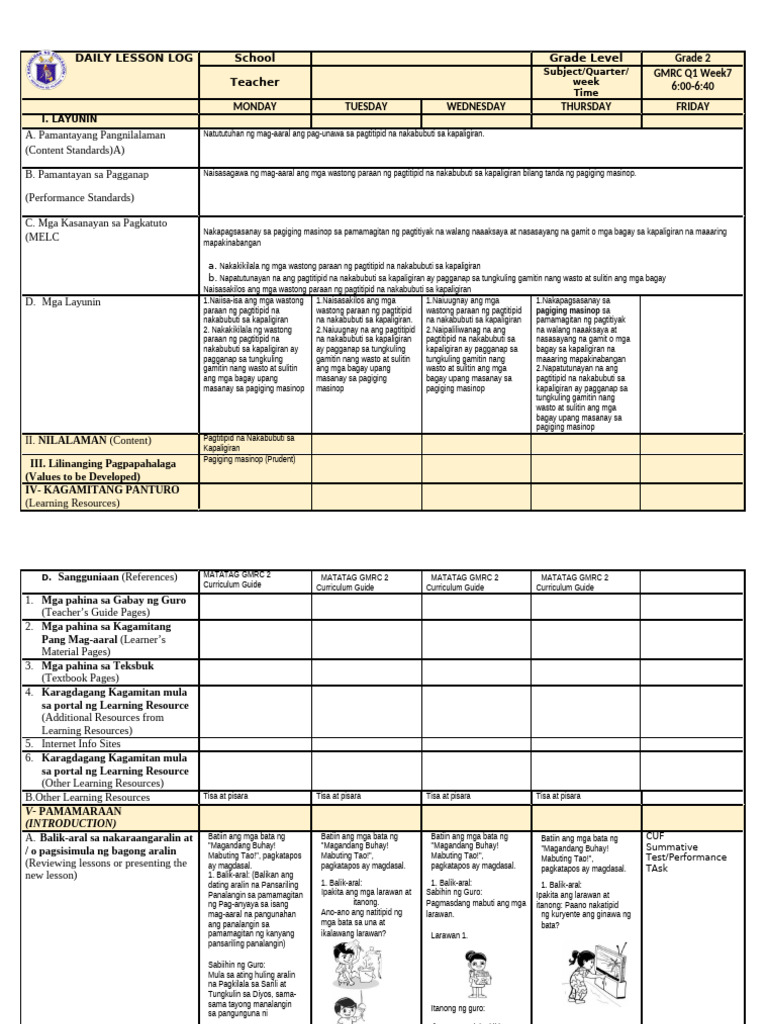 Week7 DLL All Subjects | PDF