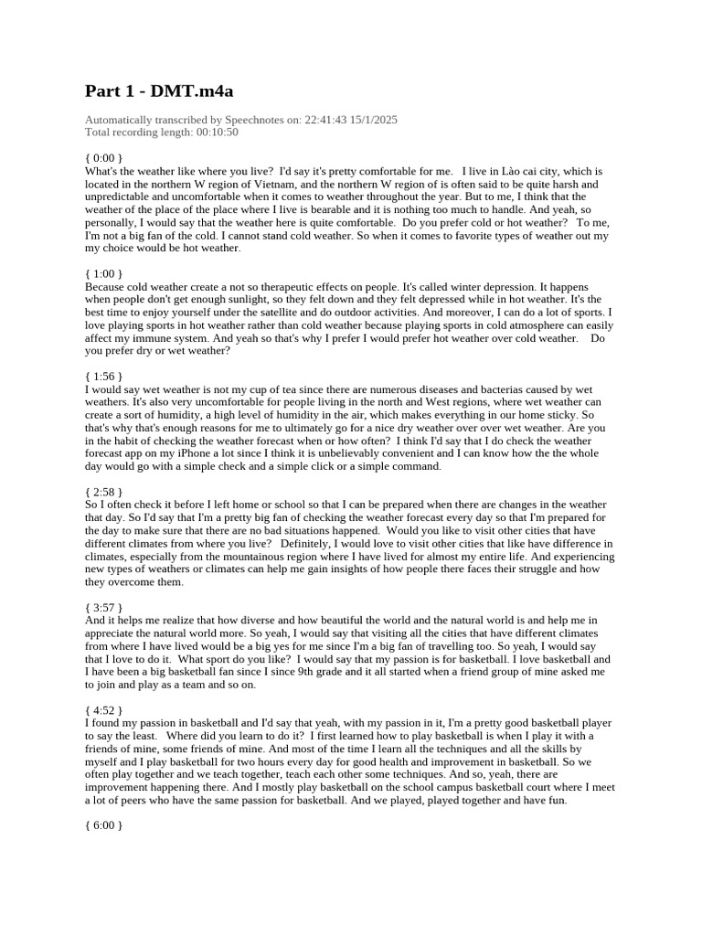 Part 1 - DMT.m4a - Transcript | PDF | Psychology | Psychological Concepts