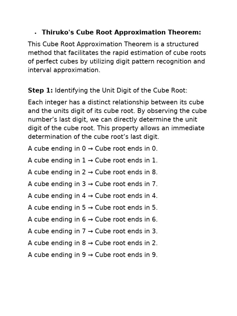Thiruko's Cube Root Approximation Theorem | PDF
