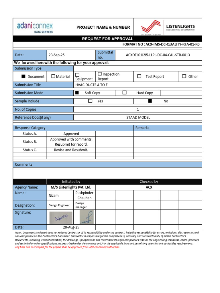 Acxdel01i2i5-Llpl-dc-04-Cal-str-0014 - Hvac Duct Staad, Base Plate ...