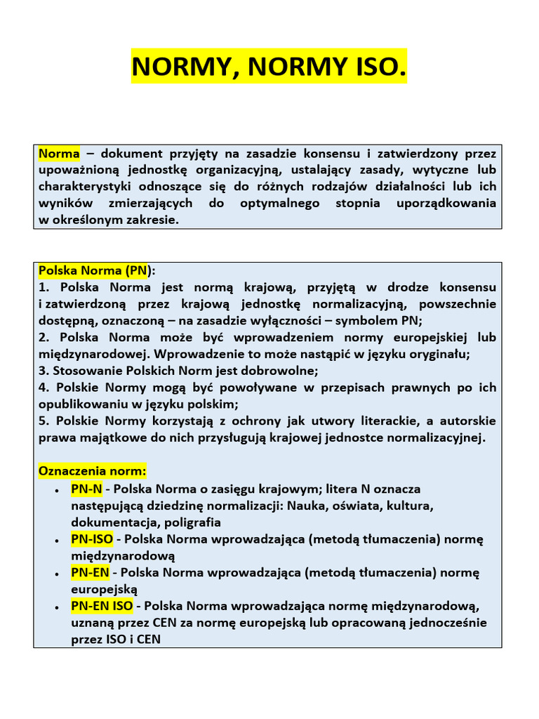 013 - Normy, Normy Iso | PDF