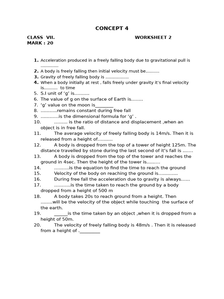 Class 7 C 4. W 2 | PDF