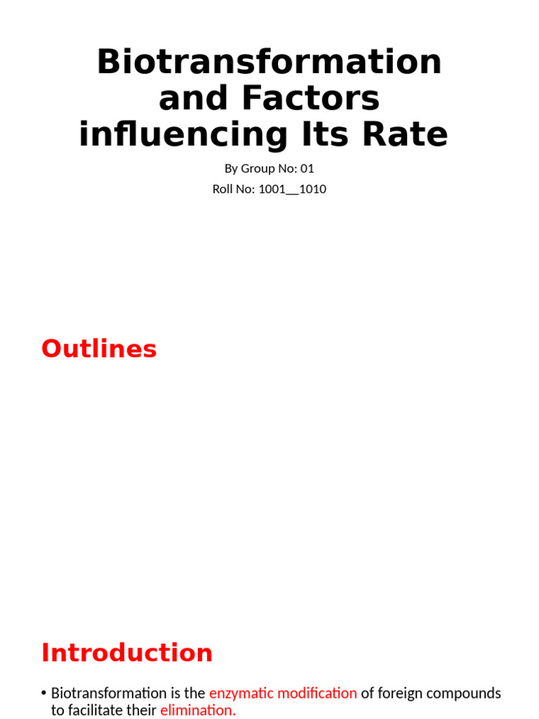Biotransformation and Factors Influencing Its Rate (3)[1] | PDF | Drug ...