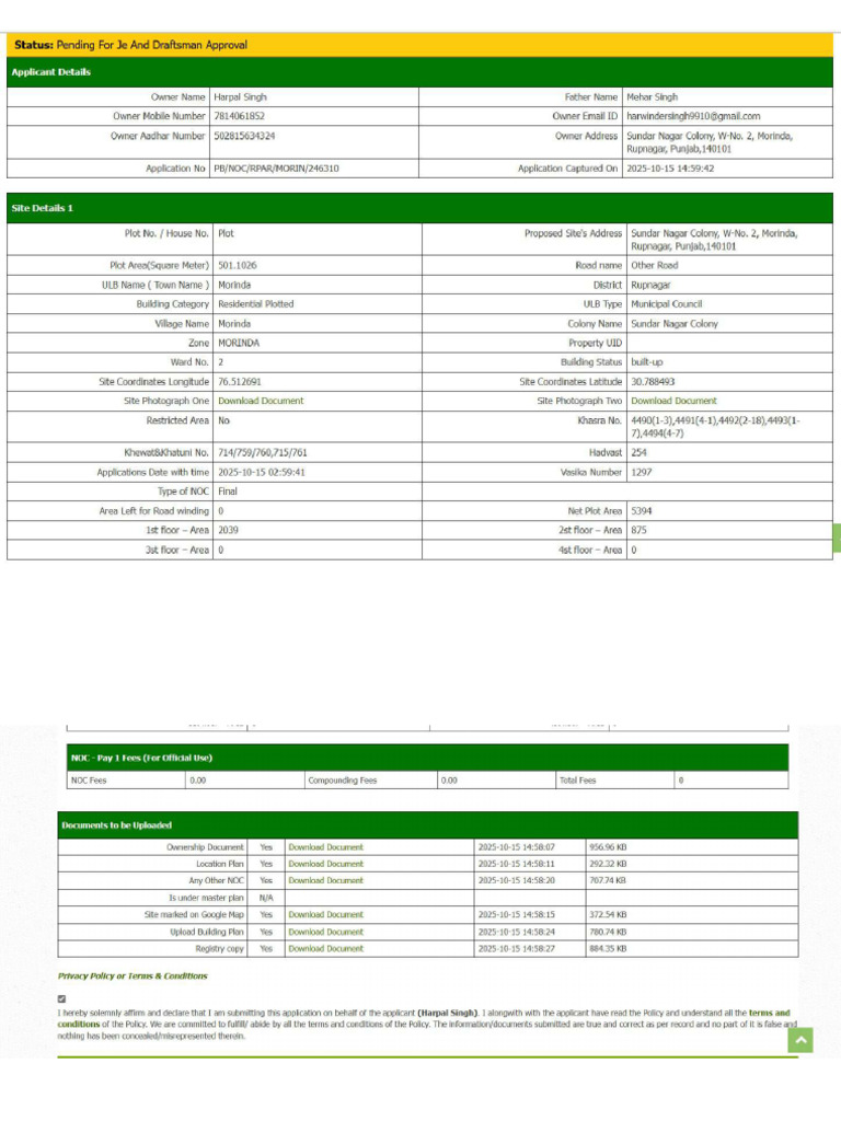 NOC Summary 15.10.2025 | PDF