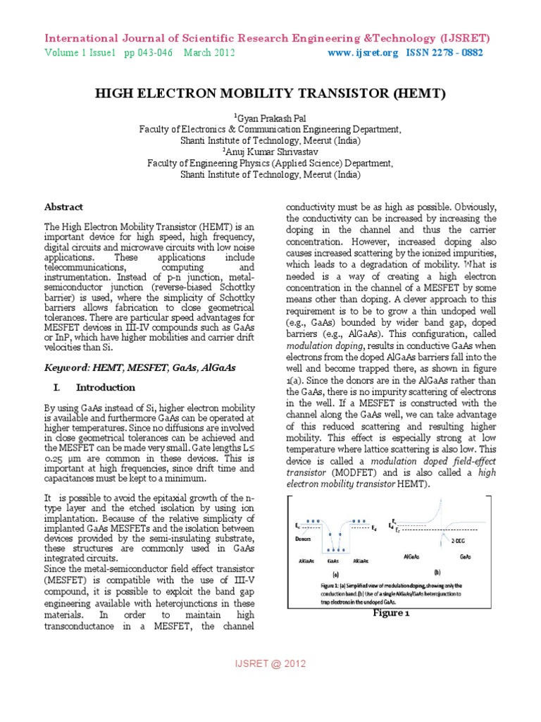 High Electron Mobility Transistor (Hemt) | PDF | Gallium Arsenide ...