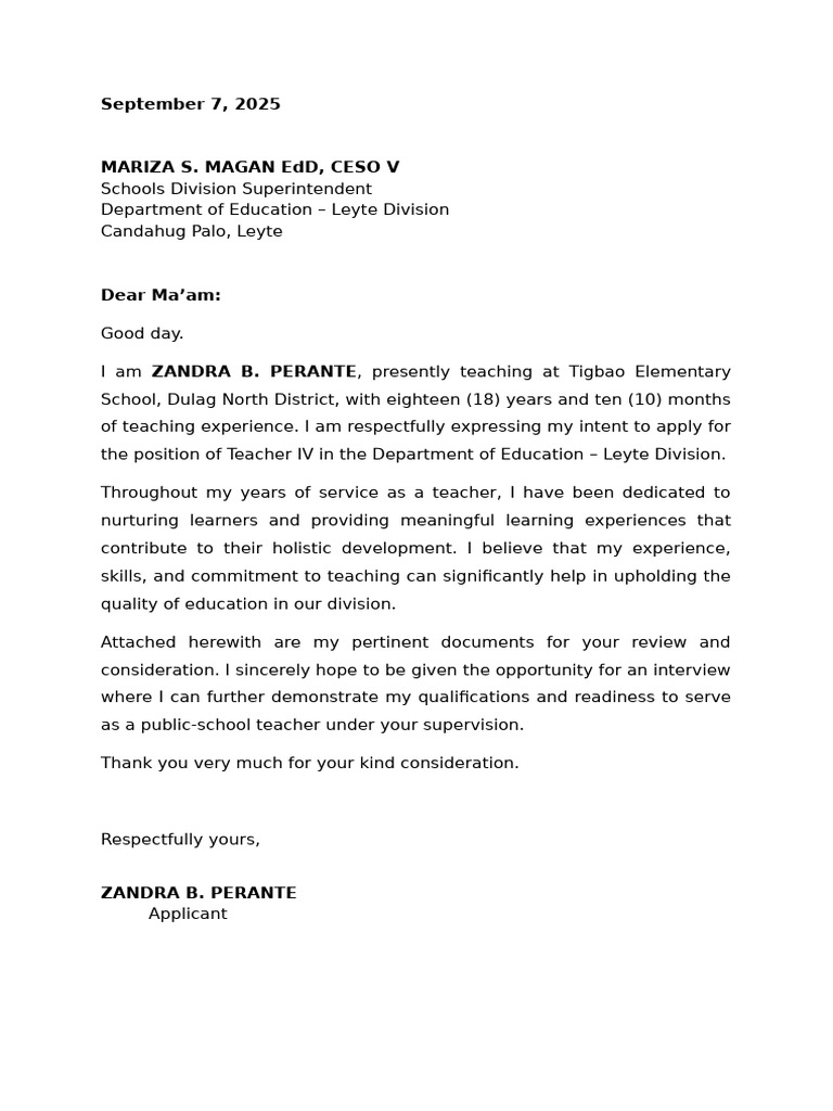 Letter of Intent To Apply | PDF