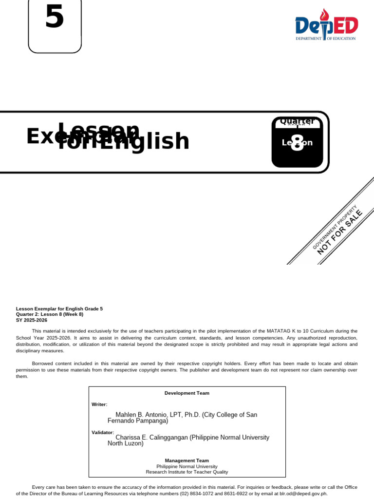 Q2 - LE - English 5 - Lesson 8 - Week 8 | PDF | Composition (Visual Arts) | Multimedia