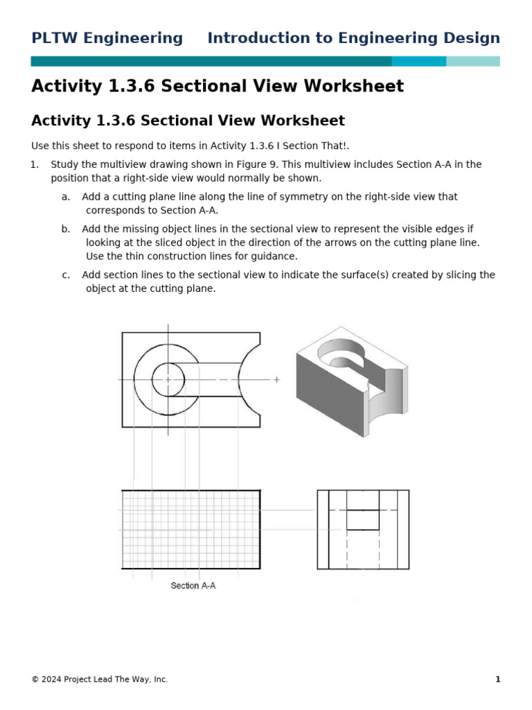 Activity 1.3.6 Sectional View Guide | PDF