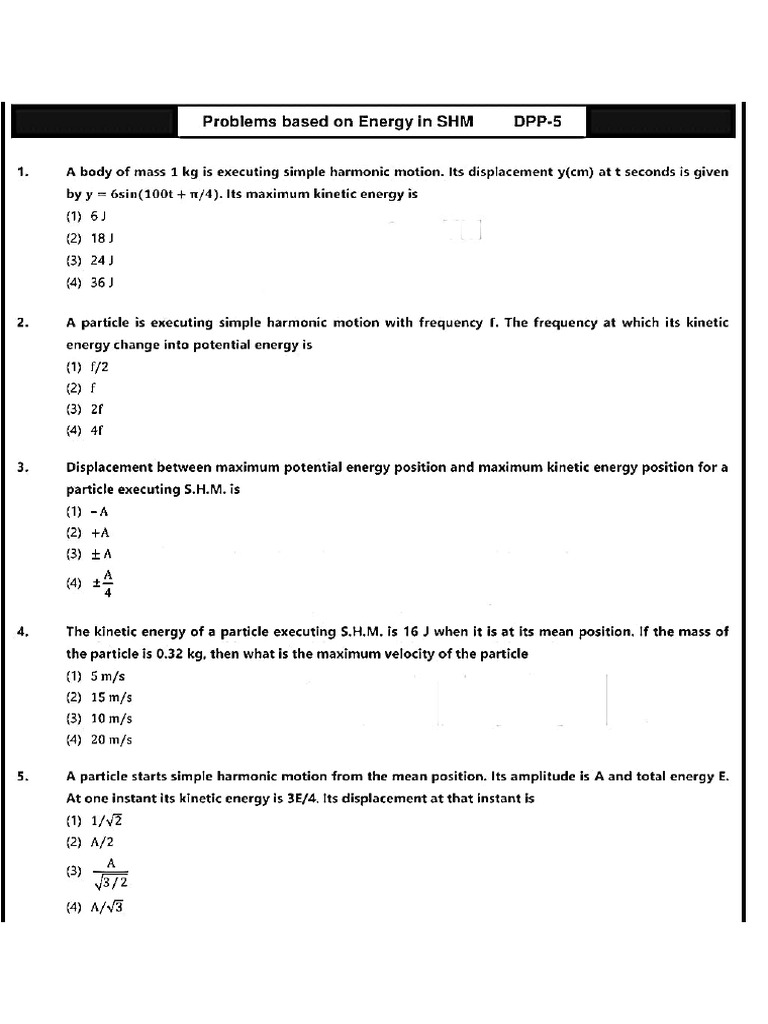 SHM Practice Assignment | PDF