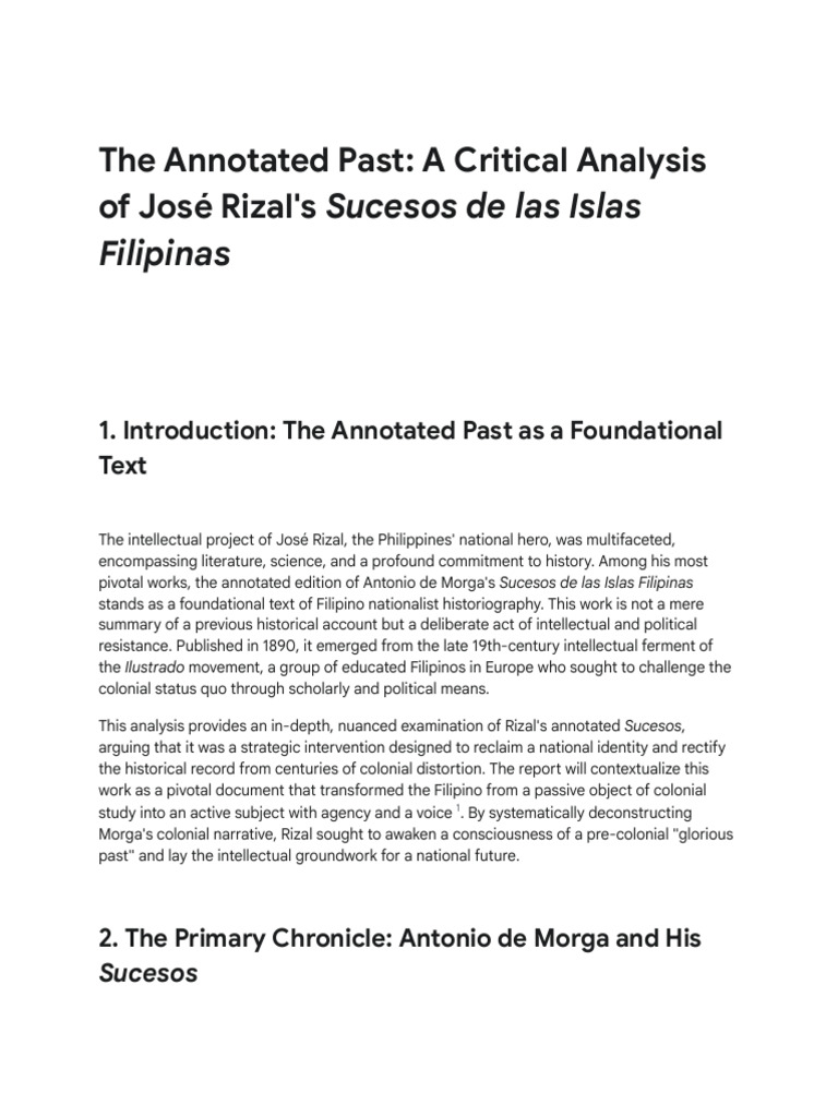 Rizal's Annotations of Morga's Sucesos | PDF | Philippines | Historiography