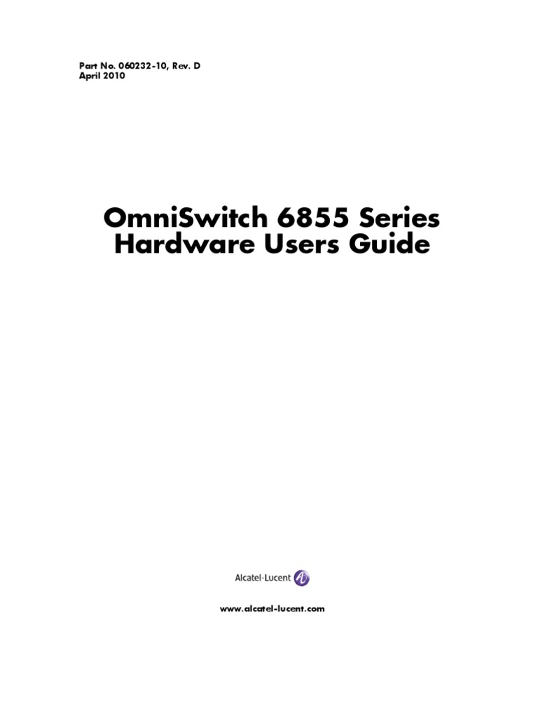 Omniswitch 6855 Hardware Users Guide | PDF | Computer Network | Network Switch