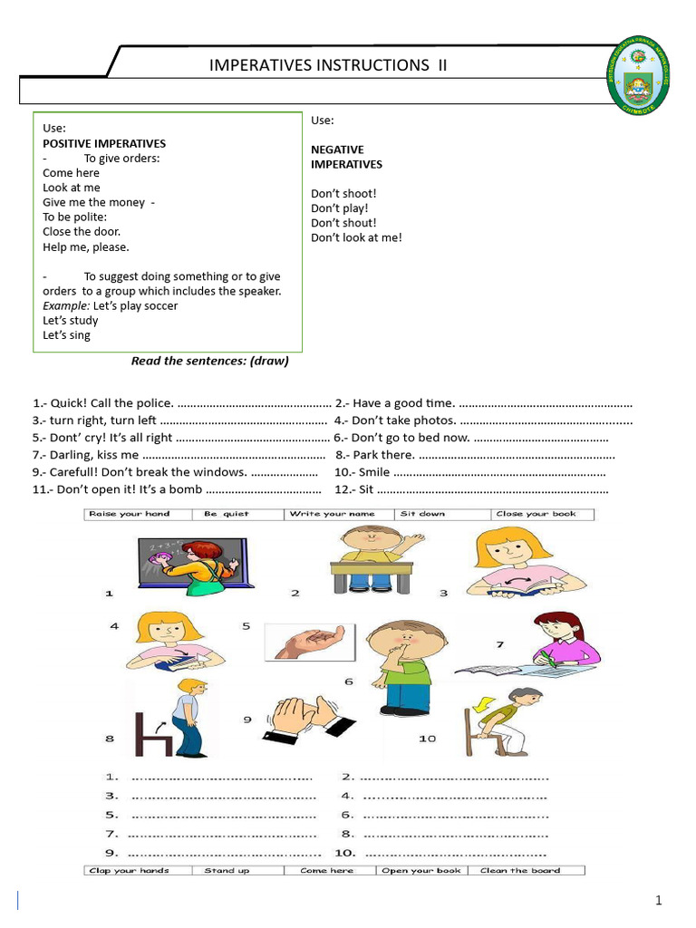 2° Imperatives Instructions Ii 2025 | PDF