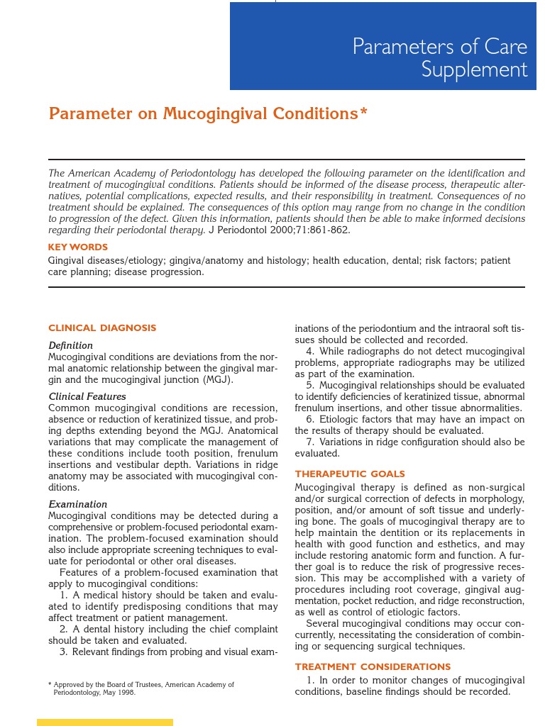 Mucogingival Conditions | PDF | Dentistry Branches | Medicine