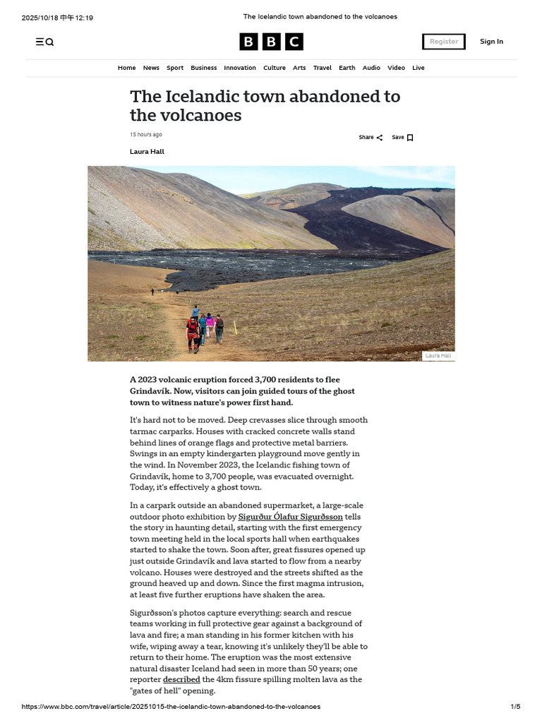 The Icelandic Town Abandoned To The Volcanoes | PDF | Volcano | Geology
