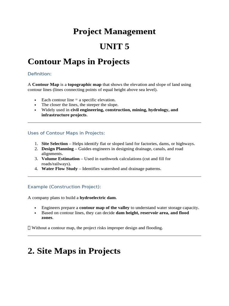 Contour and Site Maps in Project Management | PDF | Project Finance | Road