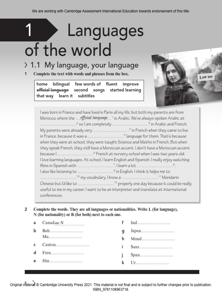 Global English - WB8 U1 Lesson 1&2 | PDF | French Language | English ...