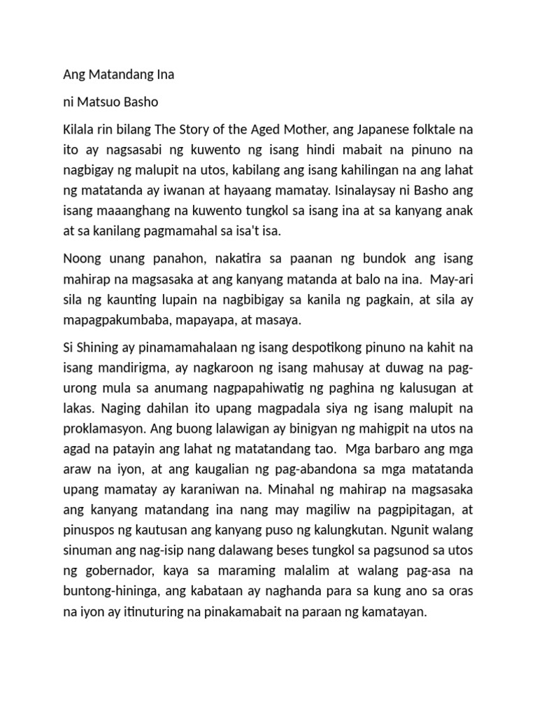 Ang Matandang Ina | PDF