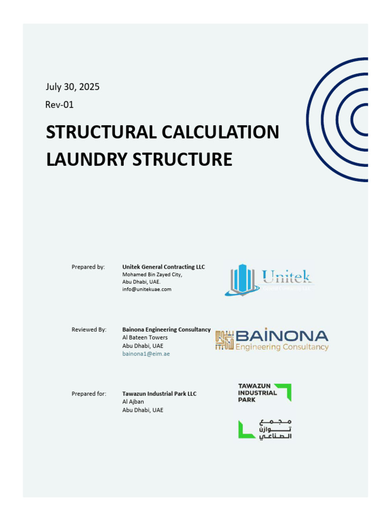 Structural Calculation Report Rev 01 Pdf United Arab Emirates 0462
