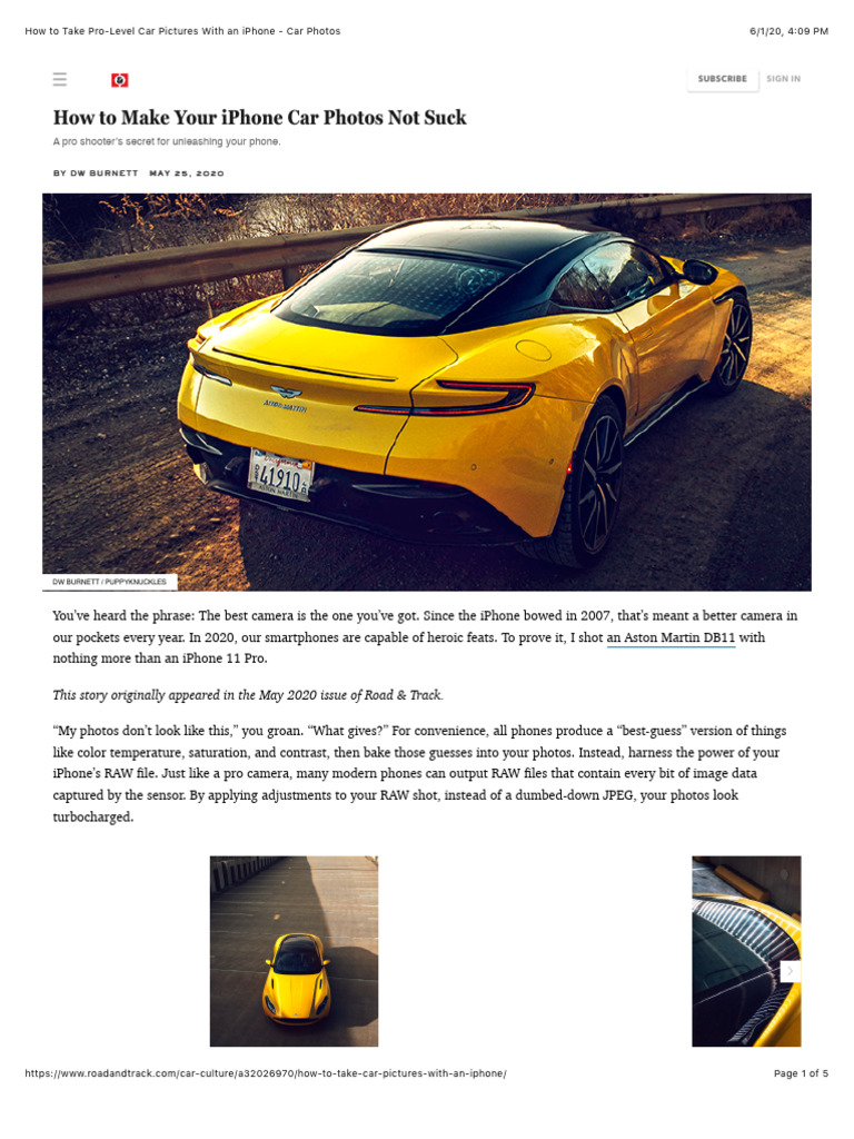 Pro-Level Car Photography Tips for iPhone | PDF | I Phone | Motor Vehicle