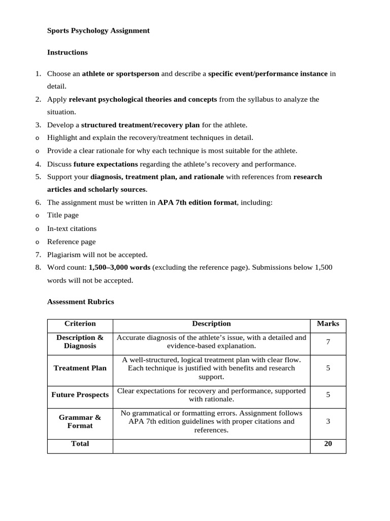 Sports Psychology Analysis and Recovery Plan | PDF