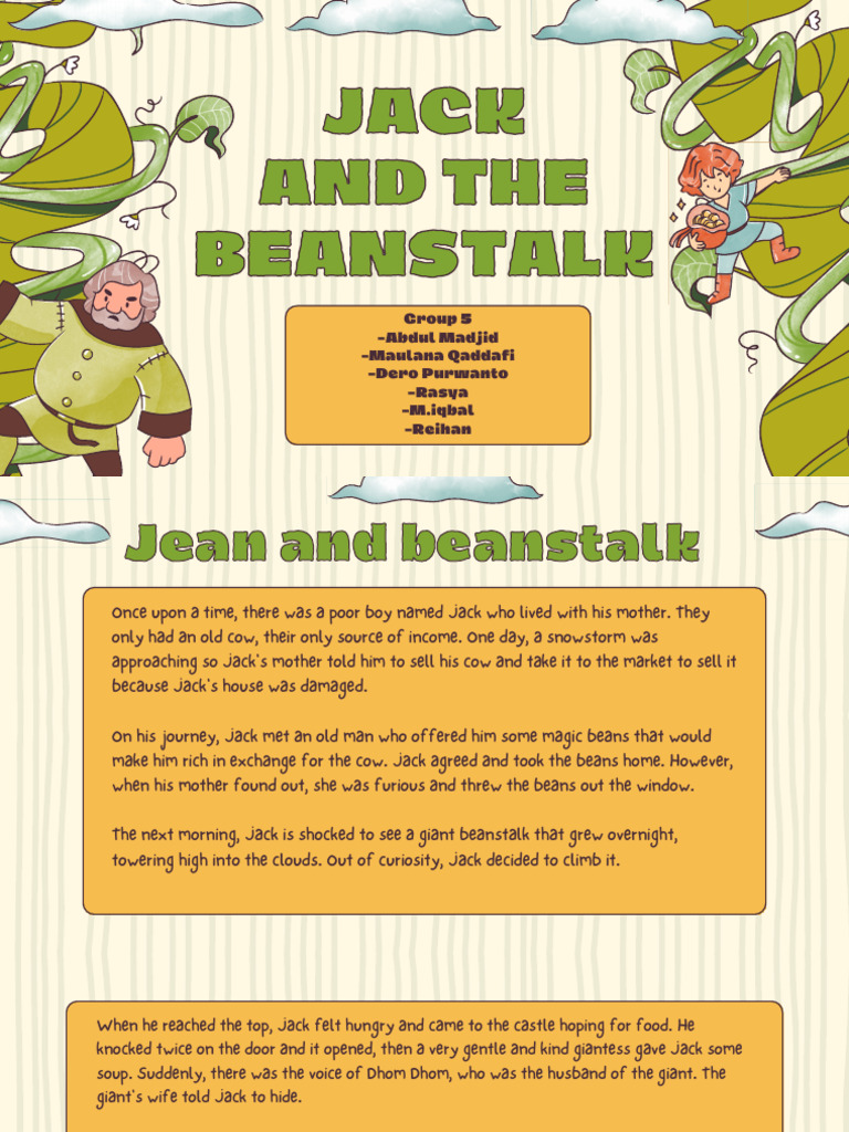 Jeck and Beanstalk Group 5pdf | PDF | Jack And The Beanstalk | Folklore