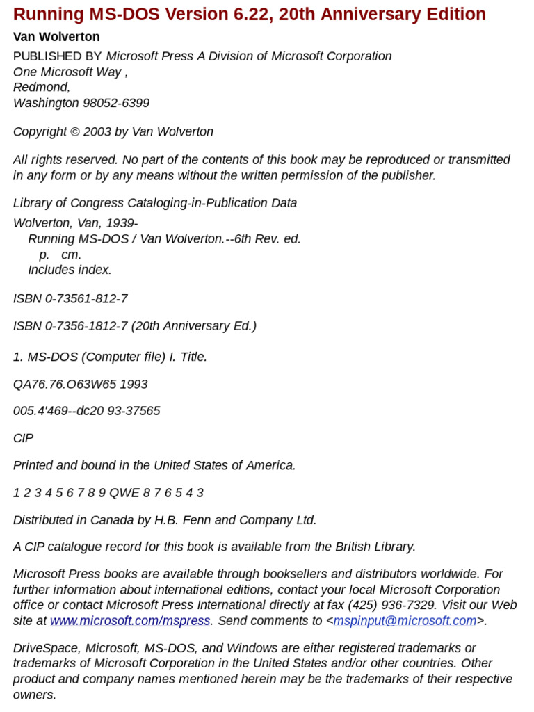 Running MS-DOS Version 6.22 | PDF | Ibm Pc Compatibles | Booting