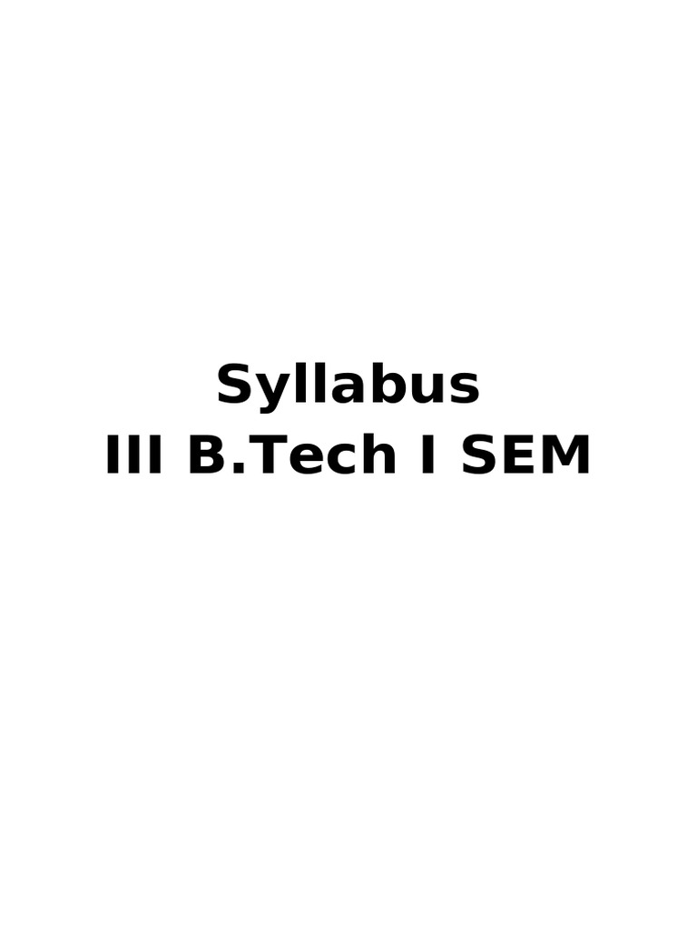 AI Syllabus for III B.Tech CSE(AI & DS) | PDF | Parsing | Fuzzy Logic