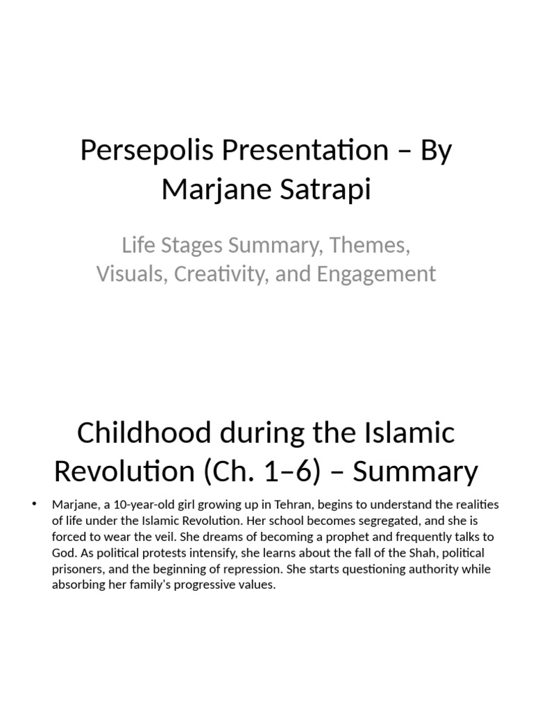 Persepolis: Themes and Visuals Analysis | PDF