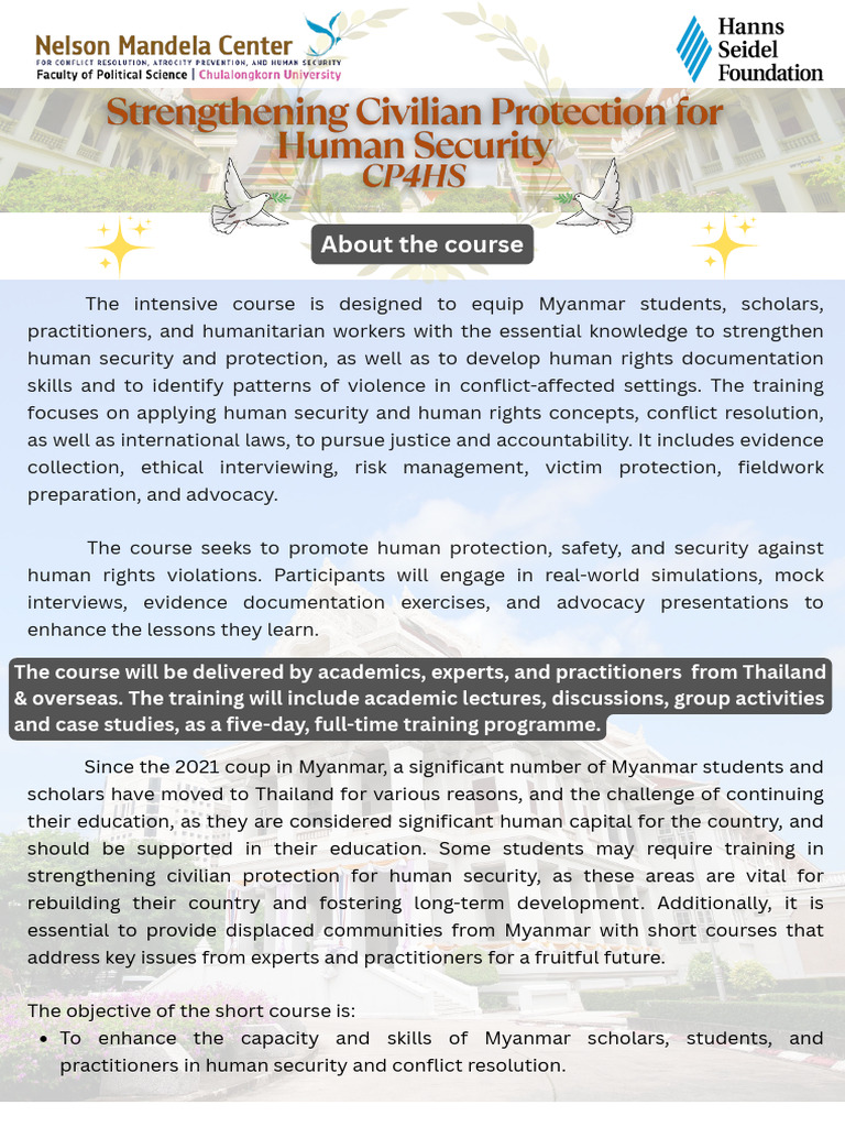 Flyer - CP4HS Course - October 2025 (2) | PDF | Myanmar