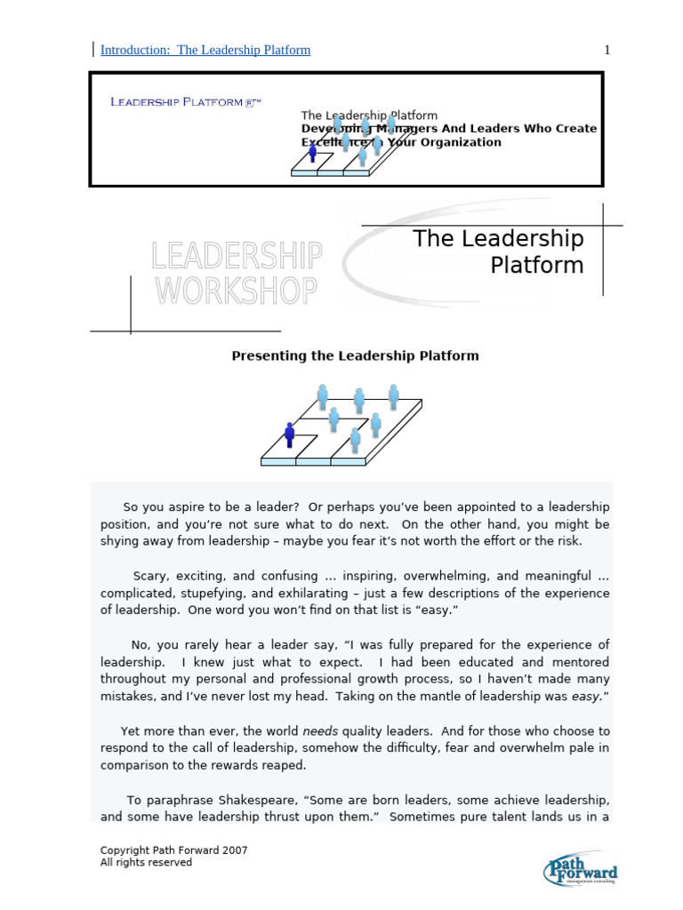 Building Your Leadership Platform | PDF | Leadership | Psychology