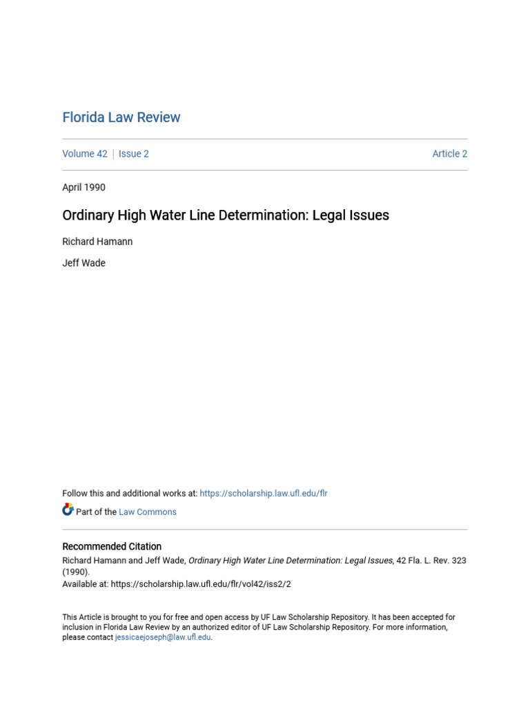 Ordinary High Water Line Determination Legal Issues | PDF ...