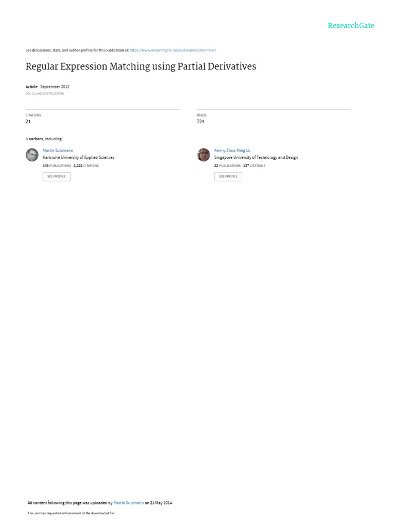 Regular Expression Matching Using Partial Derivati | PDF | Regular Expression | String (Computer ...
