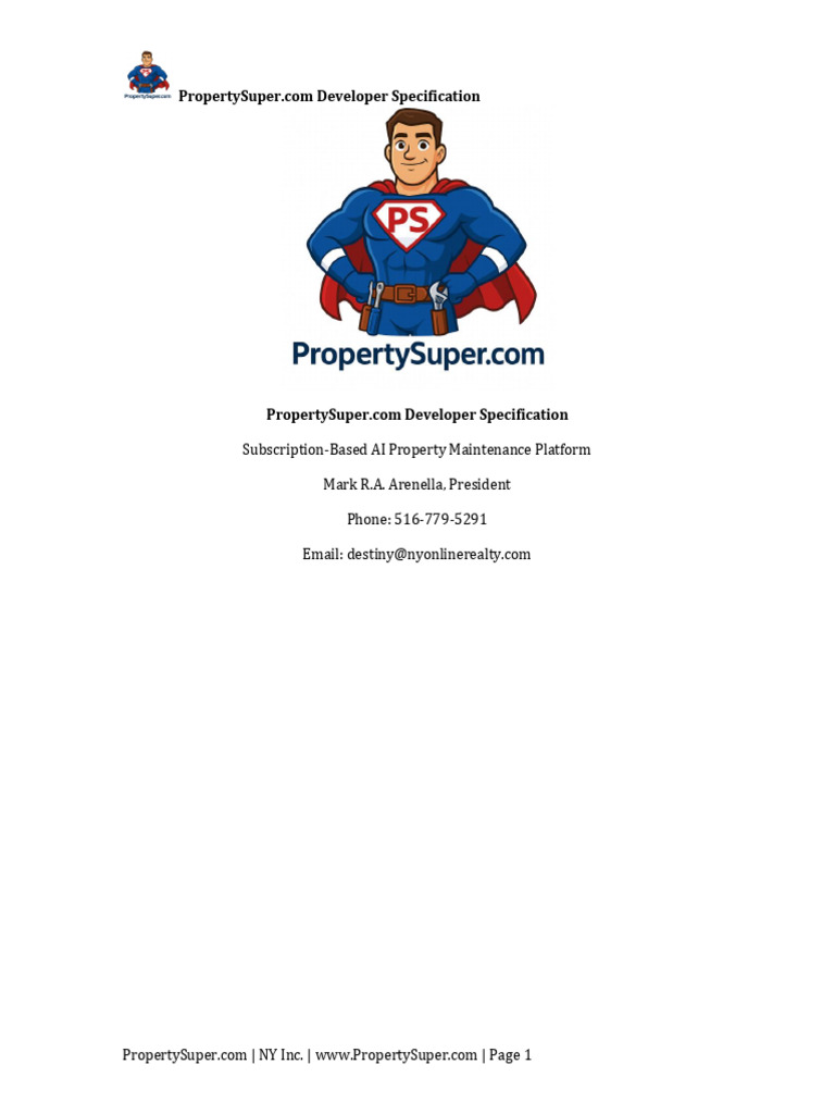 AI Property Maintenance Platform Specs | PDF | Non Disclosure Agreement ...