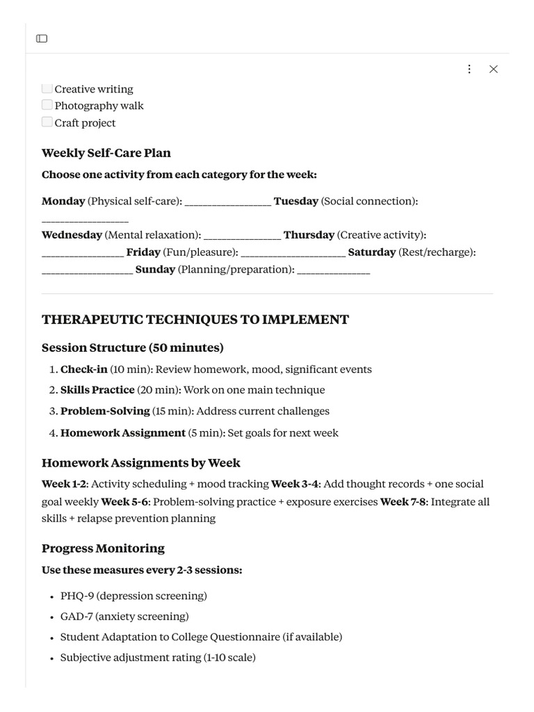 College Adjustment Therapy Worksheets | PDF | Psychotherapy | Psychology