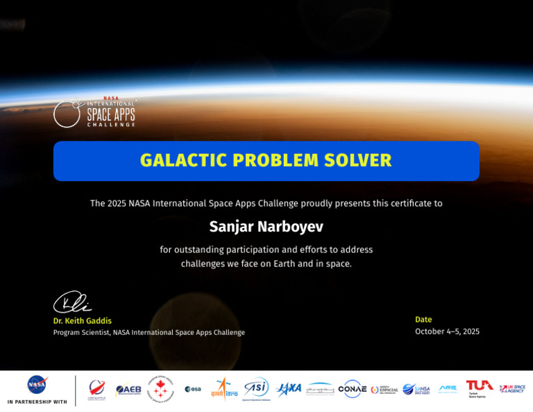 NASA Space Apps Challenge Certificate | PDF