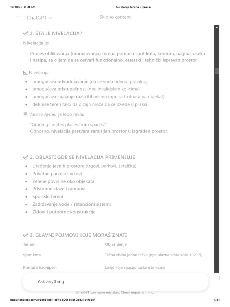 Nivelacija Terena U Praksi | PDF