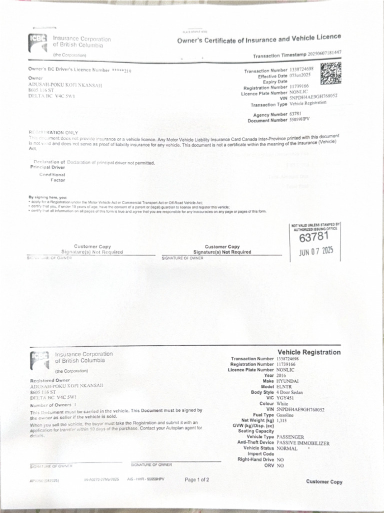 My Car Document | PDF